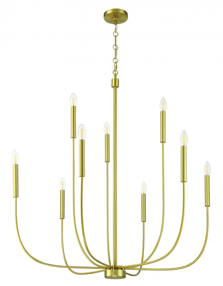 Craftmade Traci 9 Light Chandelier in Satin Brass Model: 59829-SB– Lighting Originals