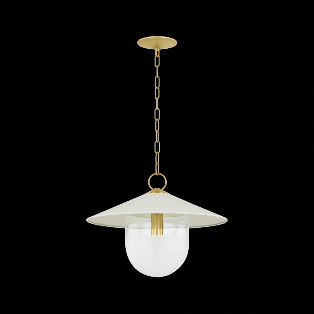 Mitzi Ressi Pendant in Aged Brass/Soft Cream Finish Model: H926701L-AG– Lighting Originals