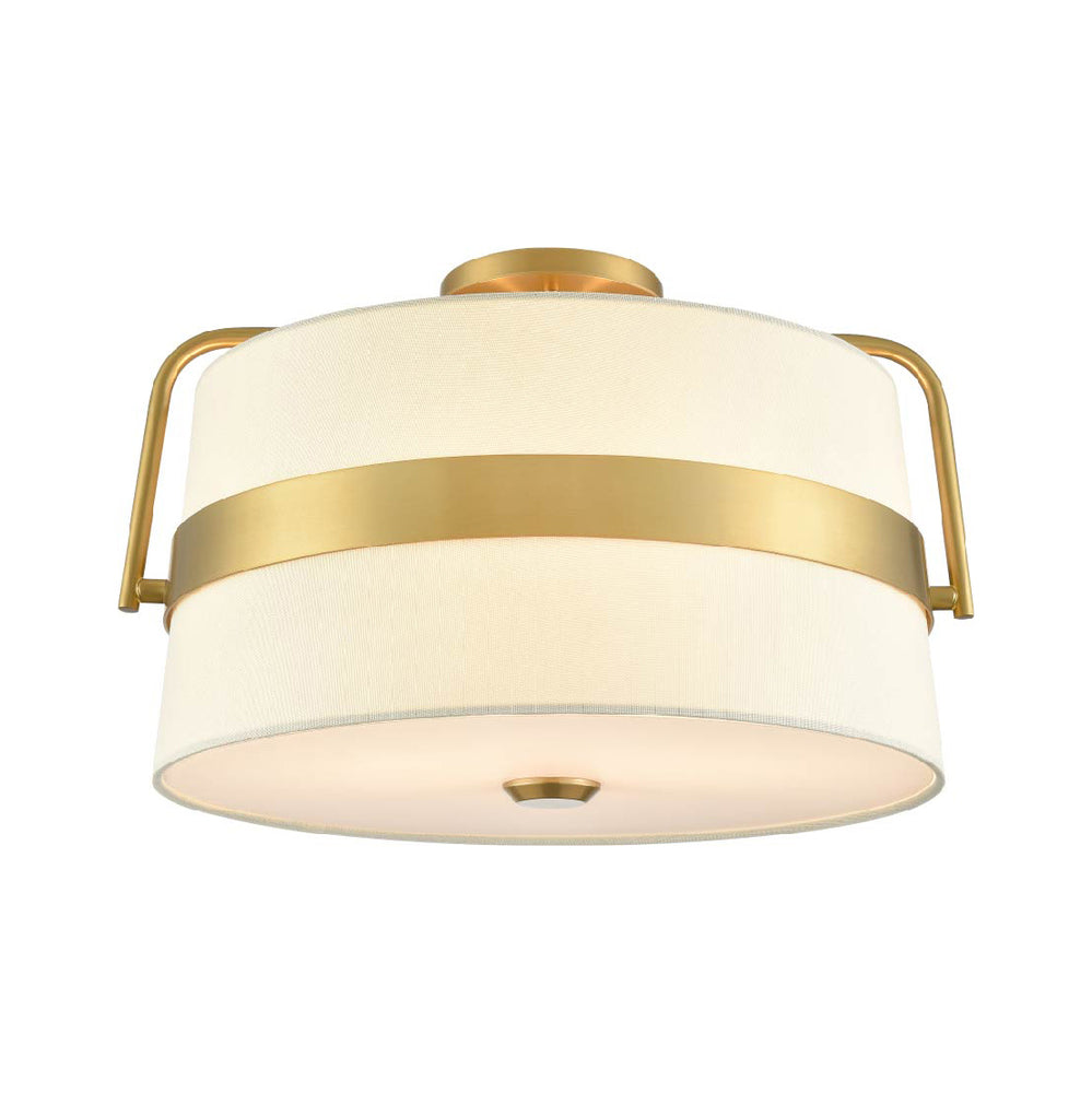 DVI Lighting 3 Light BON ECHO 3 Light SEMI FLUSH in Brass Finish Model ...