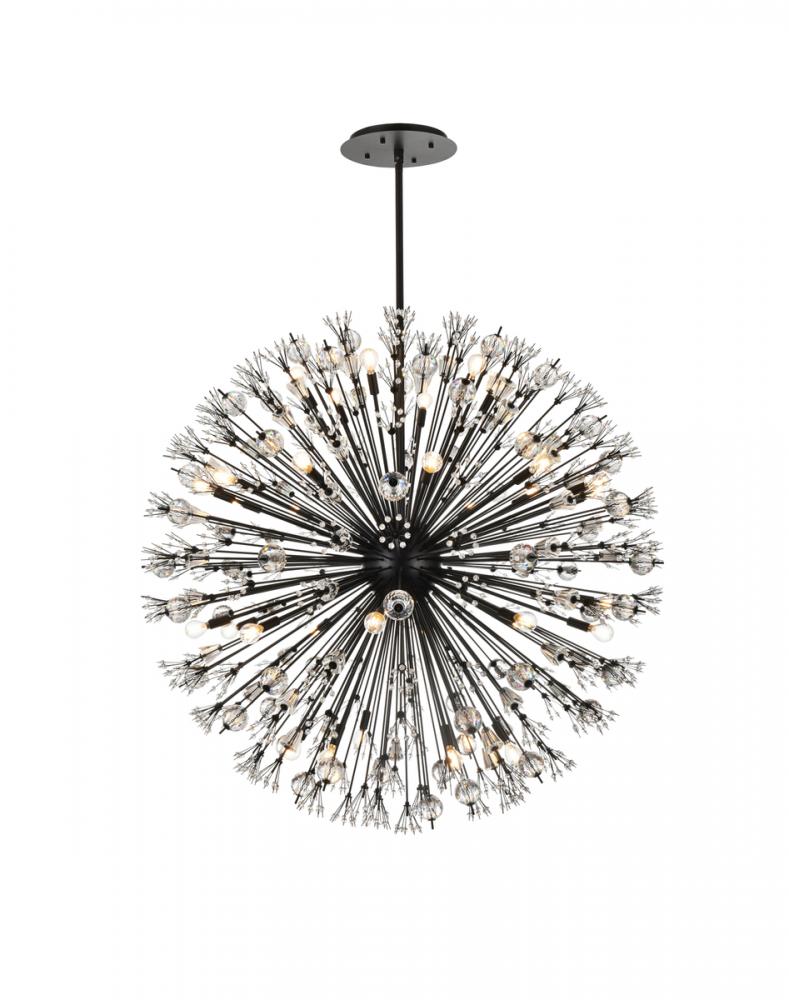 Elegant Lighting Vera 50 inch crystal starburst round pendant in black ...