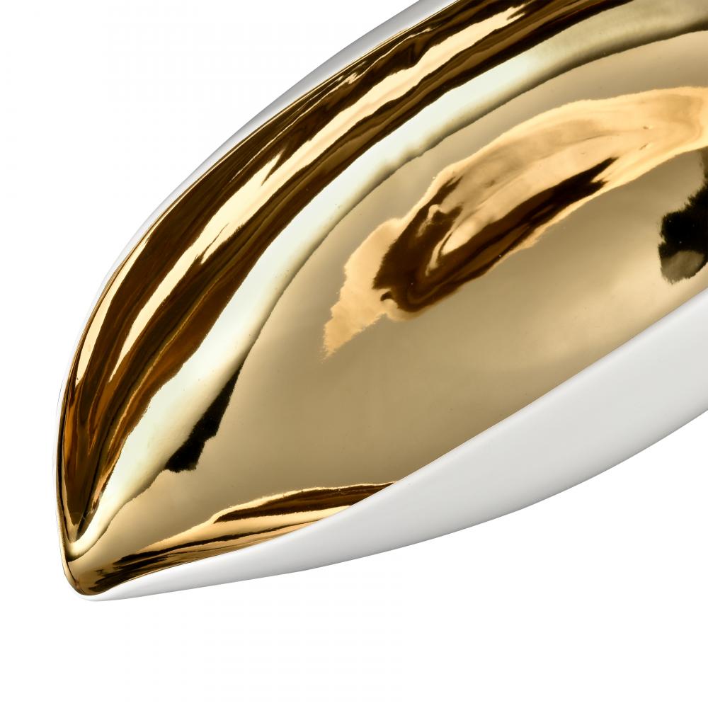 Elk Greer Vessel White and Gold Glazed (2 pack) (2 pack) in Matte Whit ...