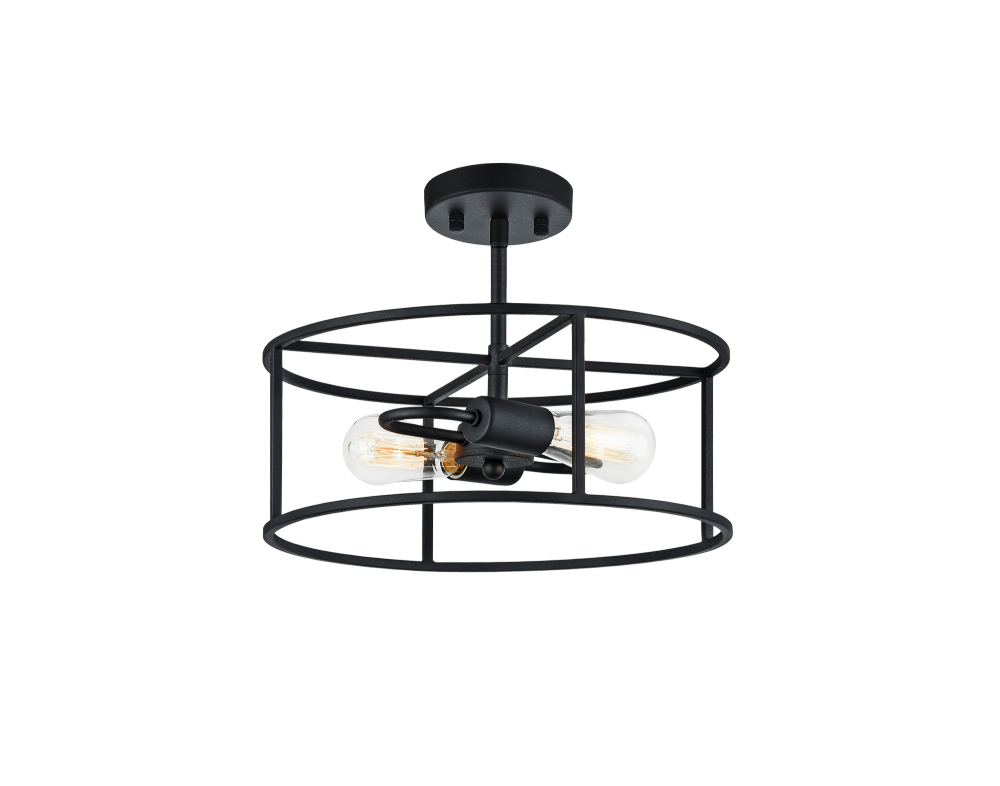 Matteo Lighting Candid 2 Light Ceiling Mount in Black Rust Model: X71 ...