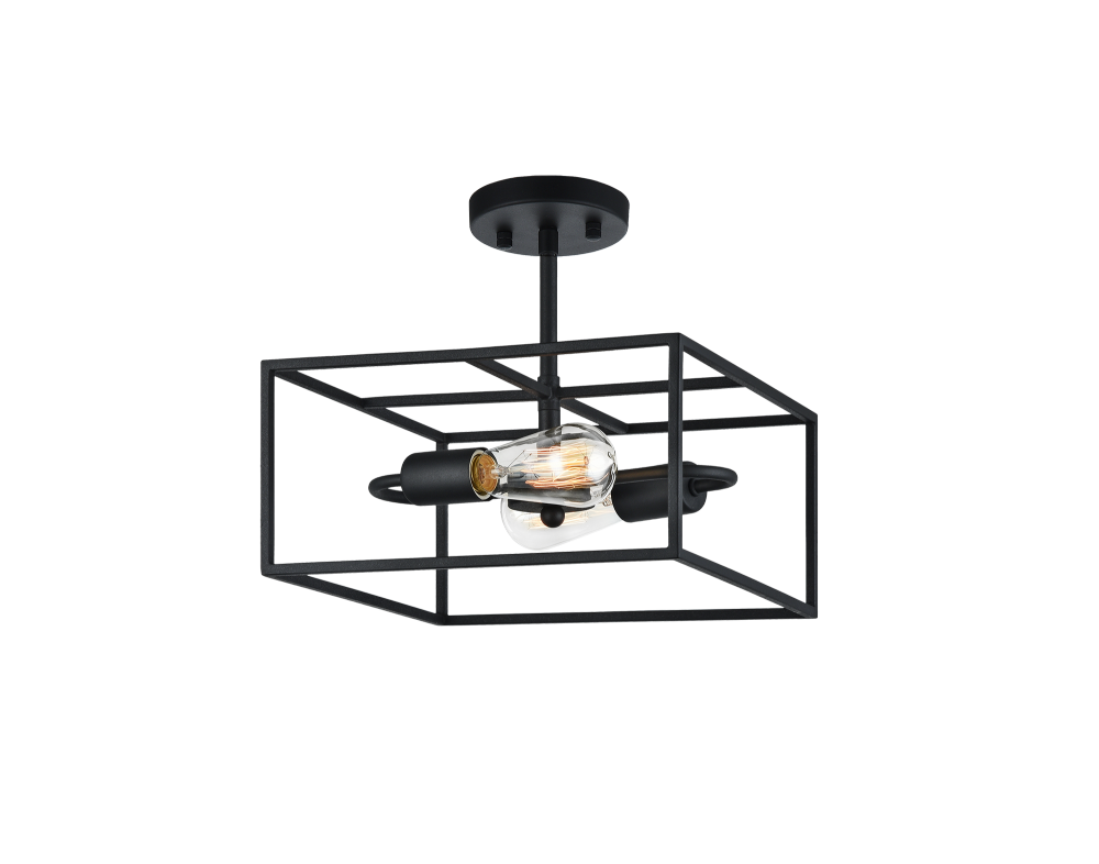 Matteo Lighting Candid 2 Light Ceiling Mount in Black Rust Model: X71 ...