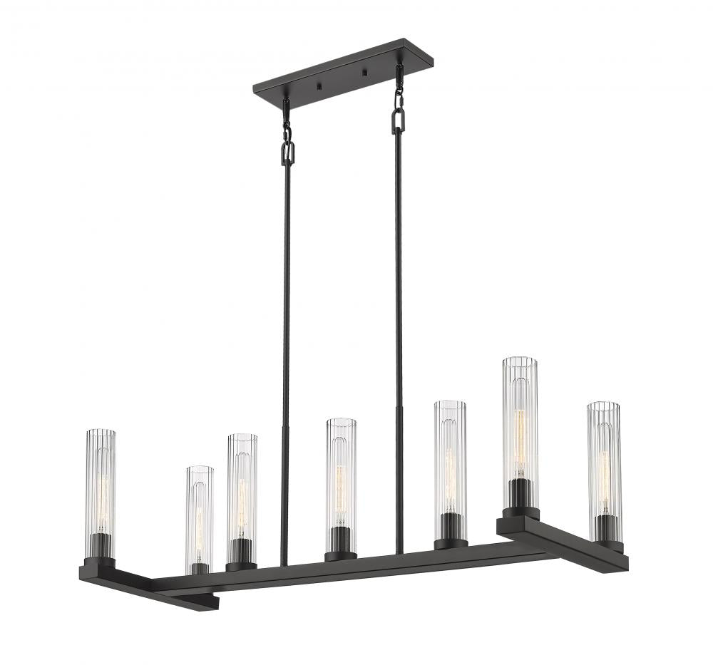 Z-Lite Beau 7 Light Linear Chandelier in Bronze Finish Model: 3031-7L ...
