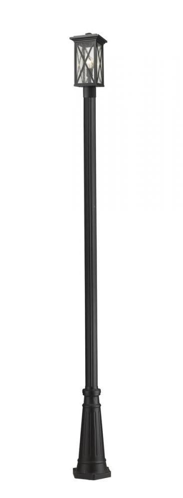 Z-Lite Brookside 1 Light Outdoor Post Mounted Fixture in Black Finish ...