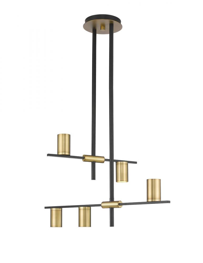 Z-Lite Calumet 5 Light Chandelier in Matte Black + Olde Brass Finish M ...