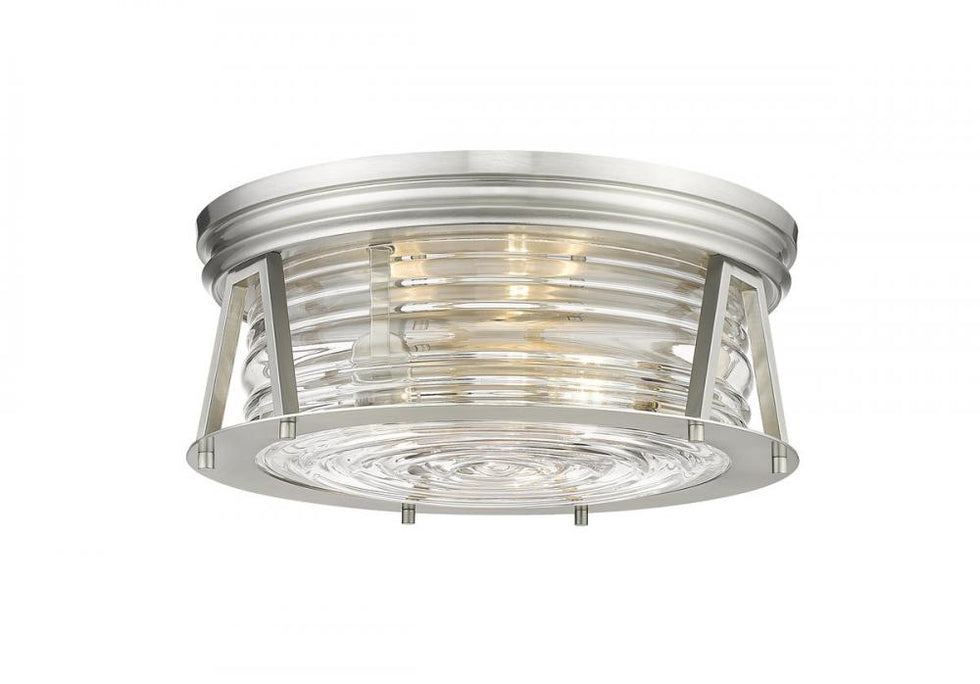 Z-Lite Cape Harbor 3 Light Flush Mount in Brushed Nickel Finish Model ...