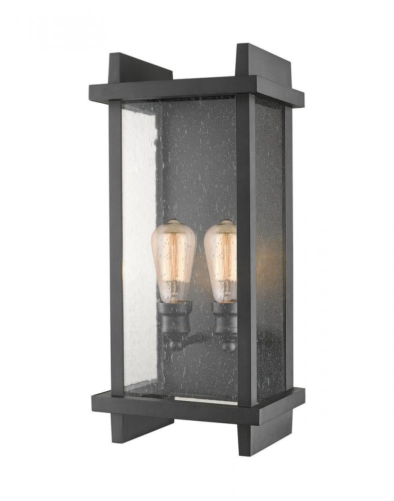 Z-Lite Fallow 2 Light Outdoor Wall Light in Black Finish Model: 565B-B ...