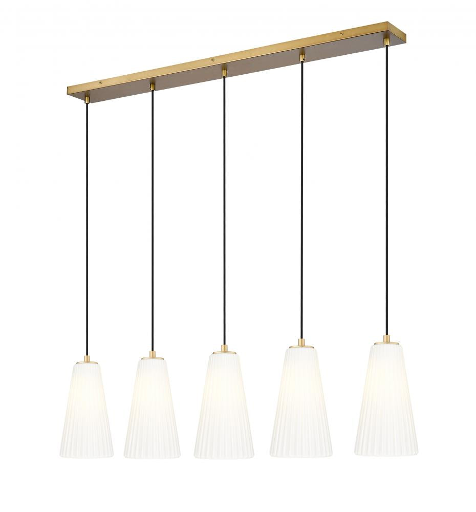 Z-Lite Farrell 5 Light Linear Chandelier in Brushed Nickel Finish Mode ...