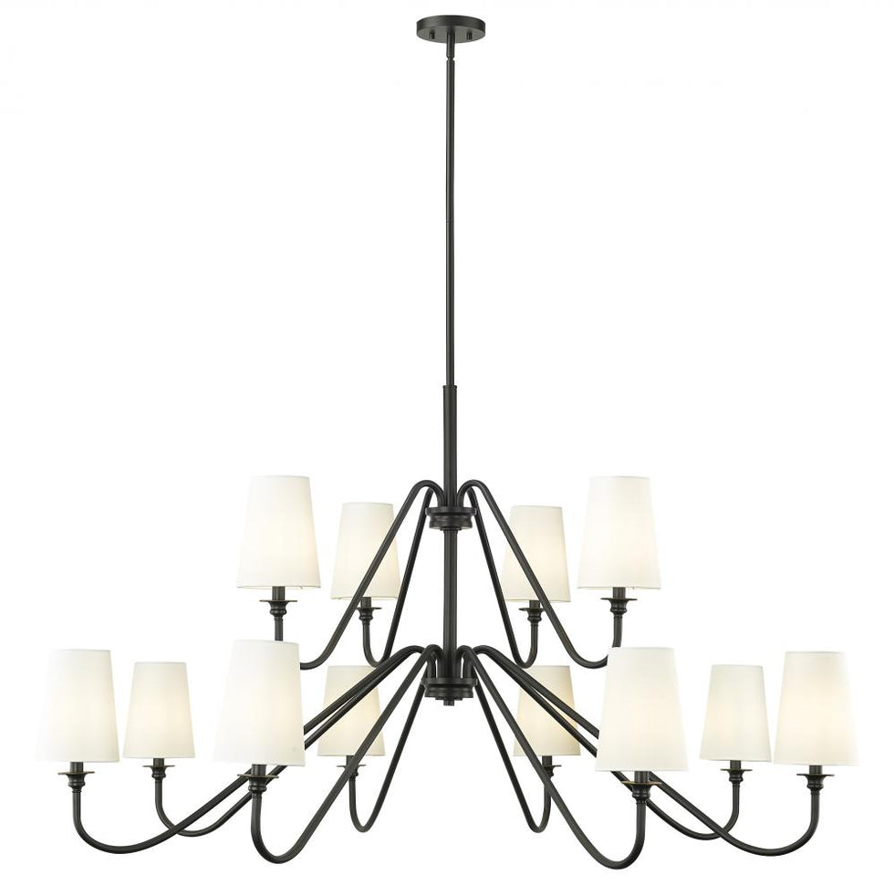 Z-Lite Gianna 12 Light Chandelier in Matte Black Finish Model: 7509-12 ...
