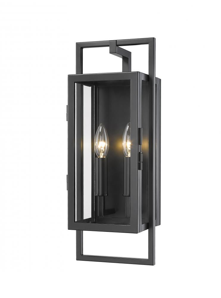 Z-Lite Lucian 2 Light Outdoor Wall Light in Black Finish Model: 598S-B ...