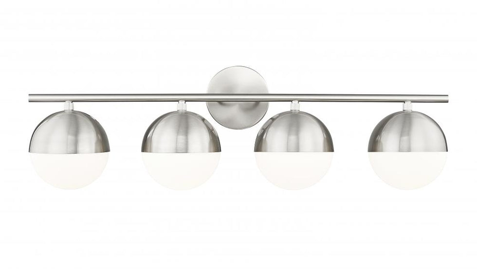 Z-Lite Realm Sphere 4 Light Vanity in Brushed Nickel Finish Model: 751 ...