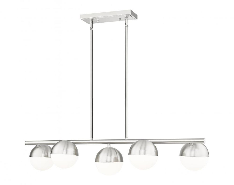 Z-Lite Realm Sphere 5 Light Linear Chandelier in Brushed Nickel Finish ...