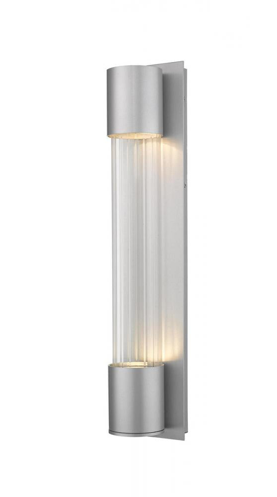 Z-Lite Striate 2 Light Outdoor Wall Light in Silver Finish Model: 575B ...