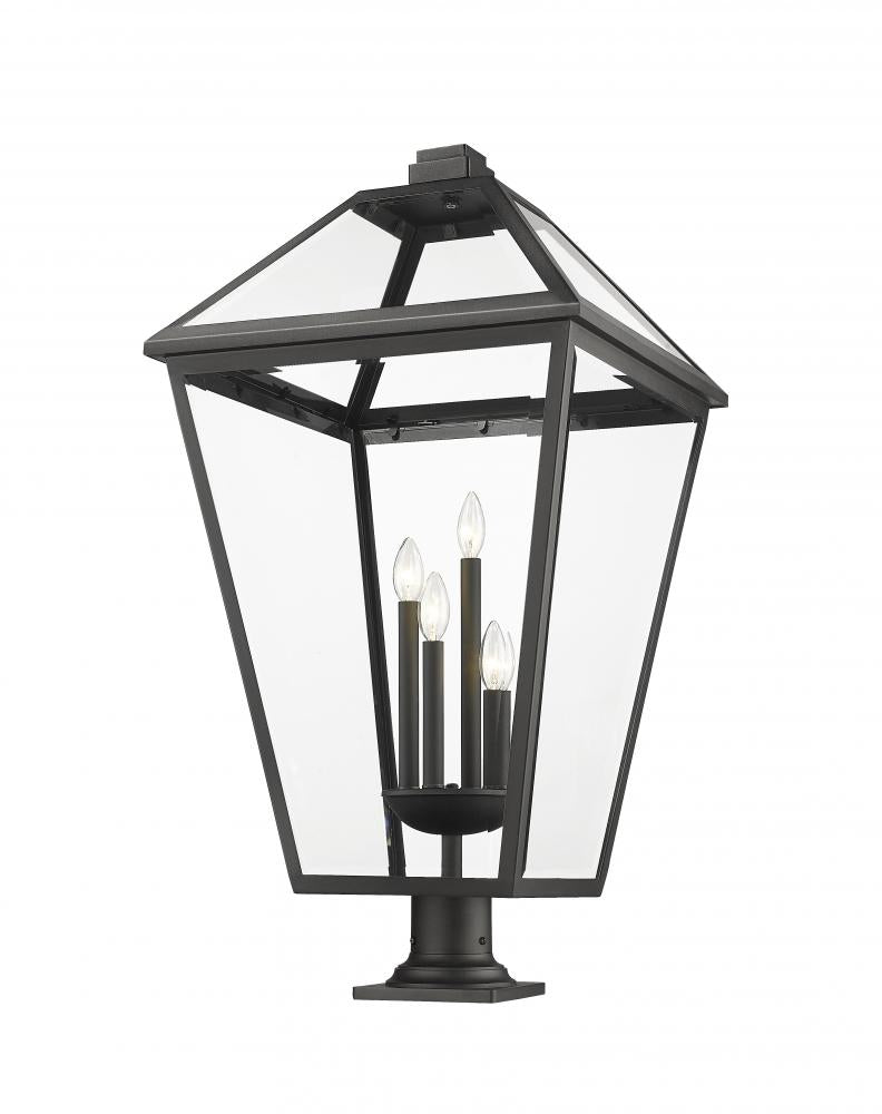 Z-Lite Talbot 4 Light Outdoor Pier Mounted Fixture in Black Finish Mod ...