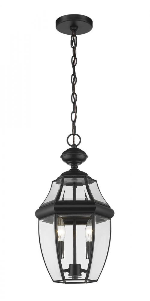 Z-Lite Westover 2 Light Outdoor Chain Mount Ceiling Fixture in Black F ...