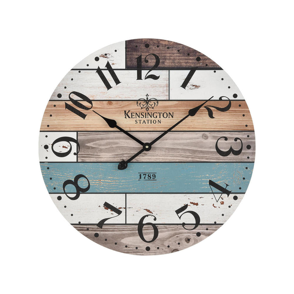 Elk Herrera Wall Clock In Natural Wood And Blue Model: 351-10784 ...
