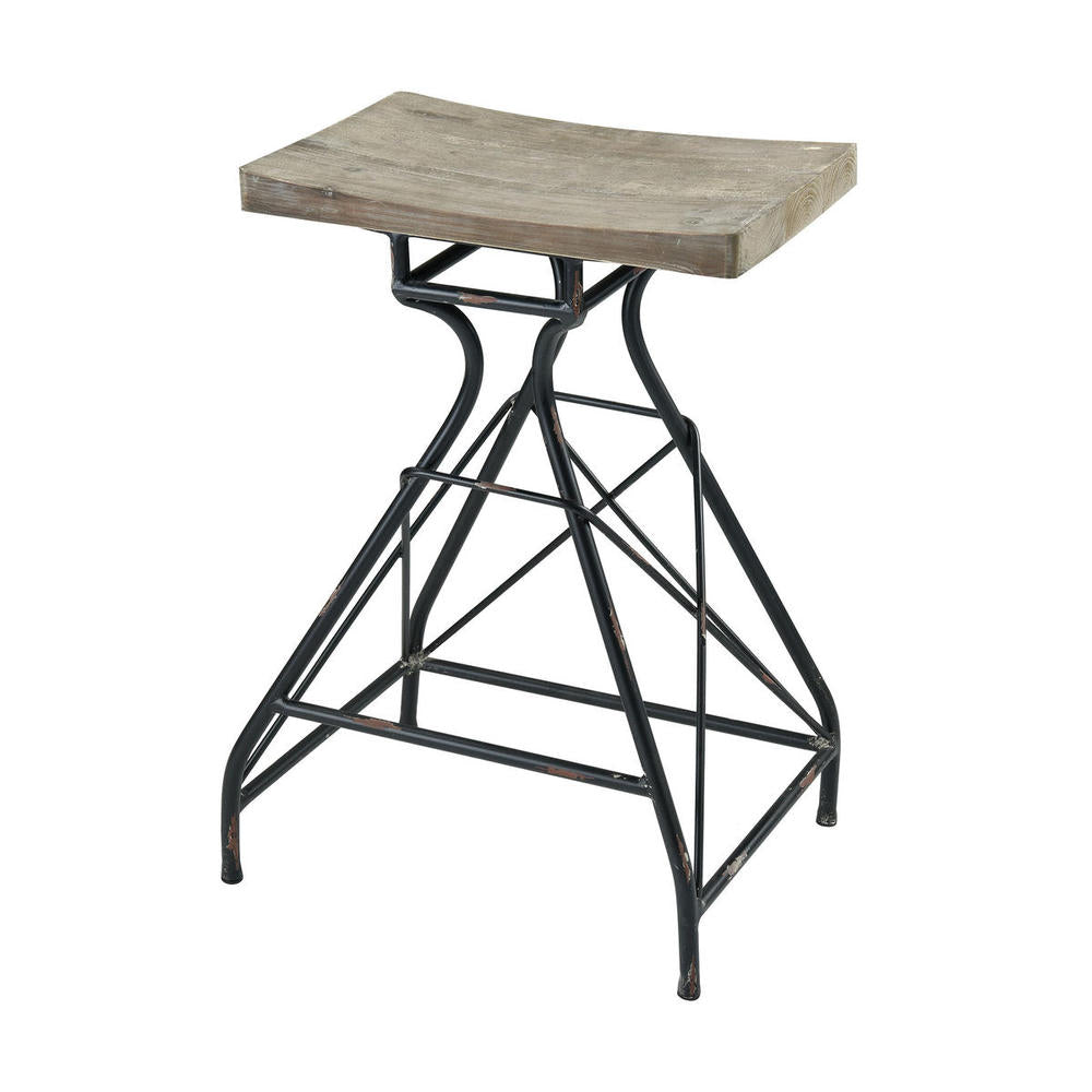 Elk Paloma Bar Stool In Natural Wood And Dark Model: 351-10638 ...