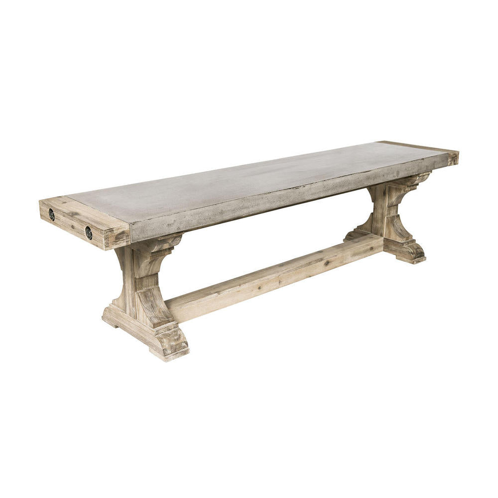 Elk Pirate Dining Bench In Concrete And Wood With Model: 157-067 ...